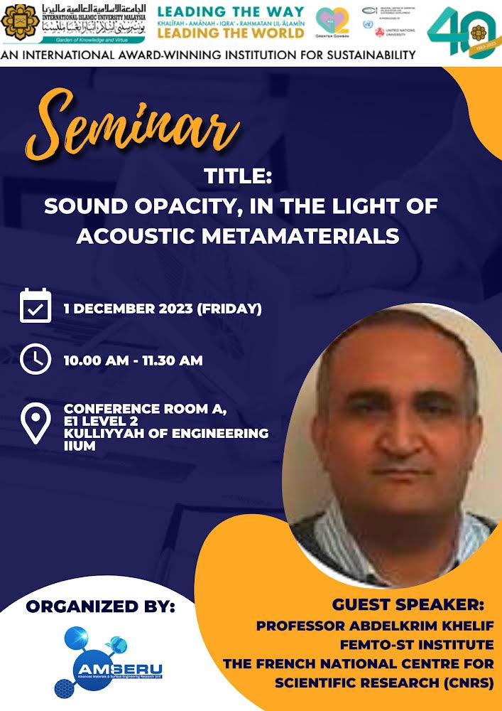[POSTPONEMENT] Seminar on Sound Opacity, in the Light of Acoustic ...