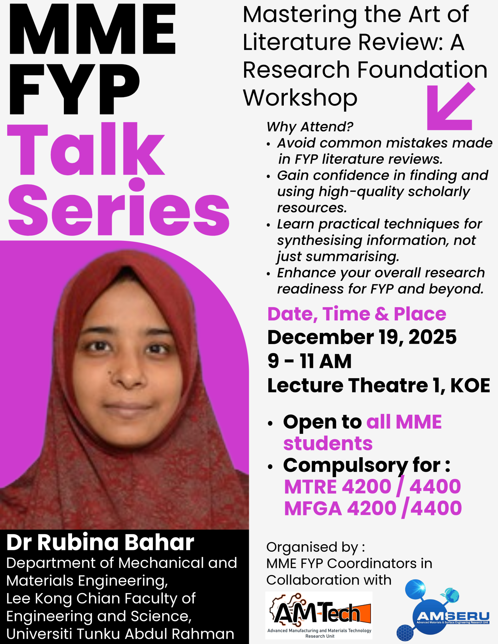 MME FYP Talk Series: Mastering the Art of Literature Review; A Research ...