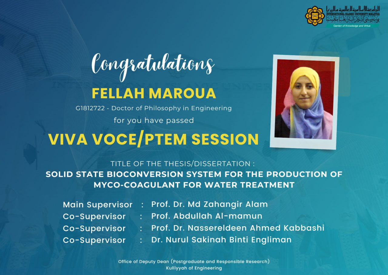 Sr. Fellah Maroua Successfully Defend her PhD. | Department of Chemical ...